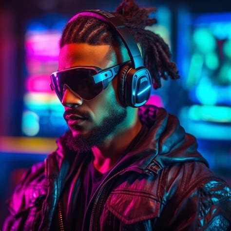 Premium Ai Image Realistic Portrait Of A Scifi Cyberpunk Men In A