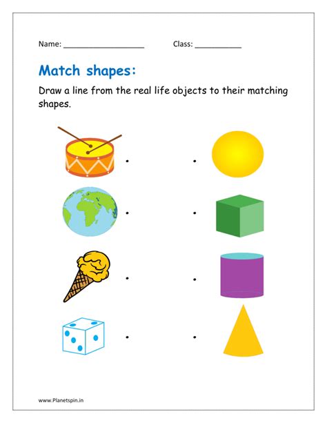 Matching Shapes With Objects Worksheets Planetspin In
