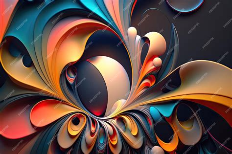 Premium Photo Abstract Geometric Shape Background With Curve Lines Design Generative Ai