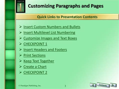 PPT Word 2010 Level 2 Unit 1 Formatting And Customizing Documents