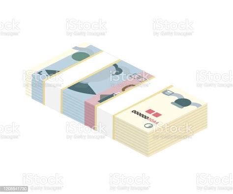 Tumpukan Uang Kertas Yuan Cina Terisolasi Di Atas Putih Ilustrasi Stok