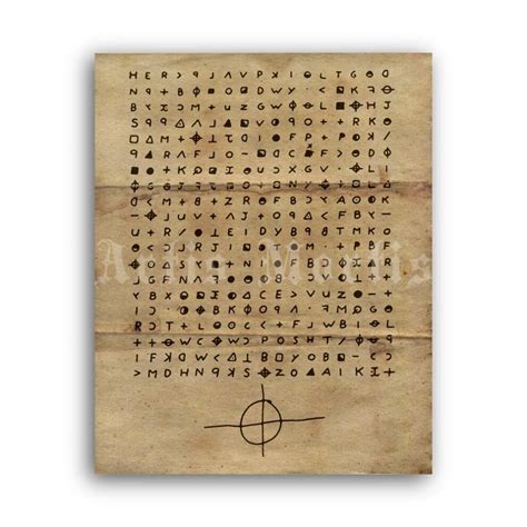 Printable Zodiac Killer Cipher Letter Cryptogram Serial Killer Poster