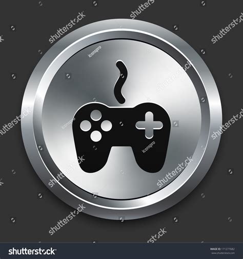 Controller Icon On Metallic Button Collection Royalty Free Stock Vector 171277682 Avopix Com