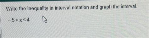 Solved Write The Inequality In Interval Notation And Graph Chegg Com