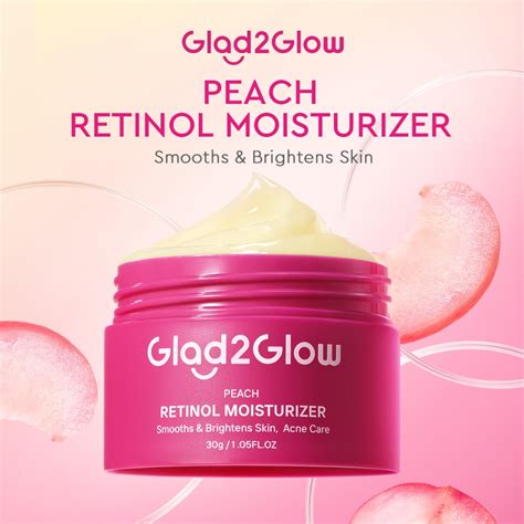 Glad2glow Peach Retinol Moisturizer Day Night Face Cream Anti Aging