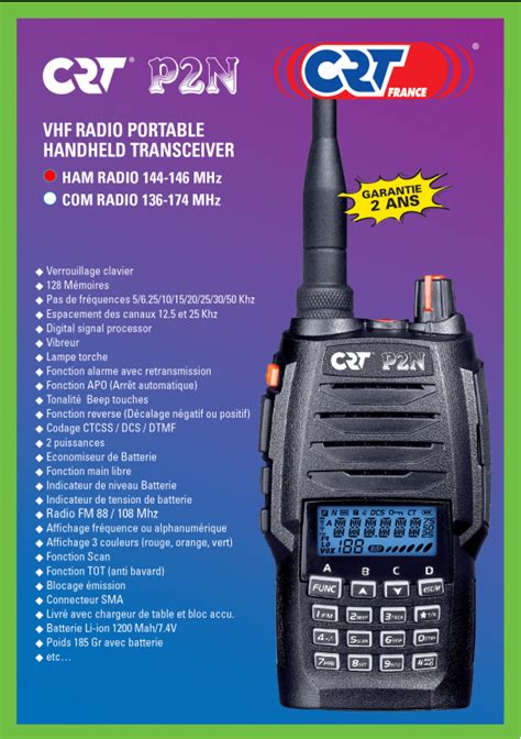 Radio CRT P N VHF pour le parapente et très compacte