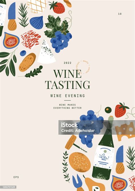 와인 시음 미니멀리스트 포스터 Charcuterie 보드 디자인 템플릿 애피타이저의 구색 음식 배너 안티 파스티 와인에 대한