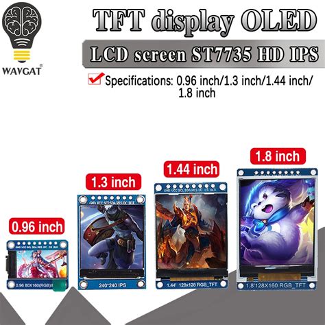 TFT Display 0 96 1 3 1 44 1 8 Inch IPS 7P SPI HD 65K Full Color LCD Module ST7735 ST7789 Drive