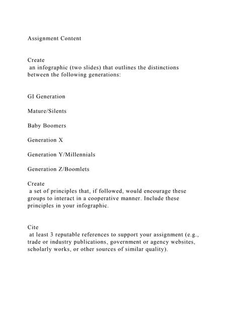Assignment Contentcreate An Infographic Two Slides That Oudocx