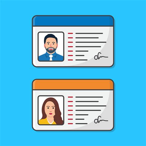 Id Card With Male And Female Photo Vector Icon Illustration The Idea