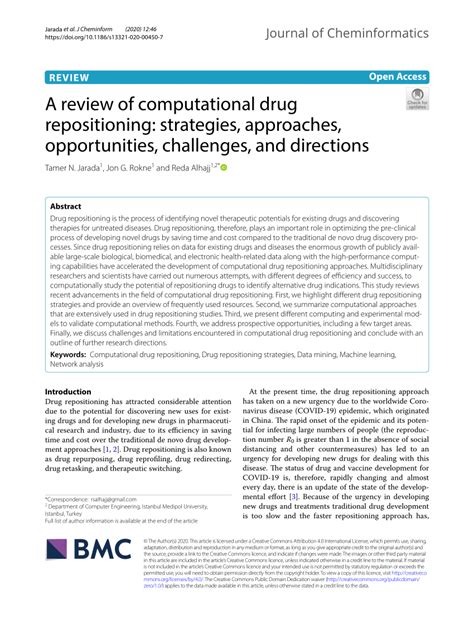 Pdf A Review Of Computational Drug Repositioning Strategies Approaches Opportunities