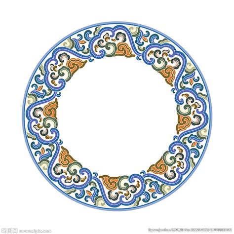 中式圆形花纹装饰纹样 花瓣网