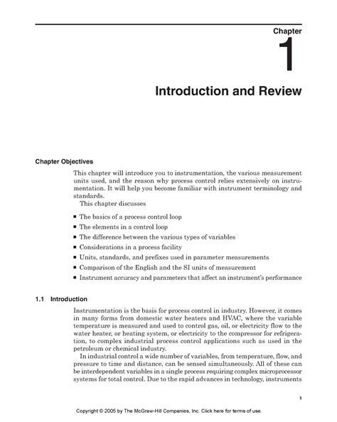 Chapter 1 Fundamentals Of Industrial Instrumentation And Process