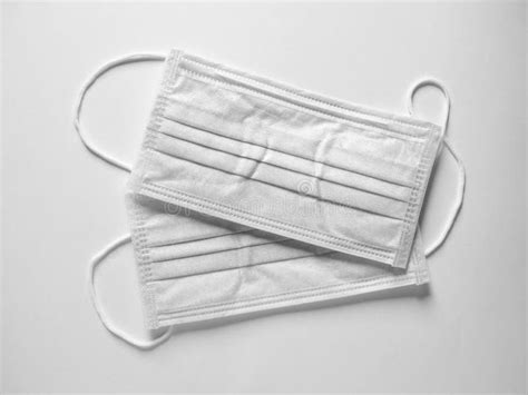 Facemask Used For Respiratory Illness In Black And White Stock Image