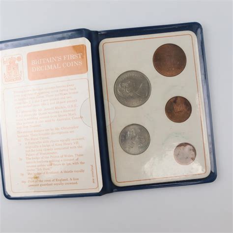 Britains First Decimal Coins Book 5 Pieces Property Room