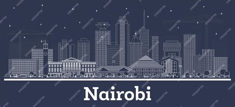Premium Vector Outline Nairobi Kenya City Skyline With White