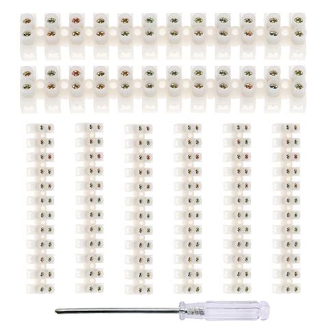 Yixisi 8 Pcs 10a Terminal Block Strip Dual Rows Terminal Block 12 Way