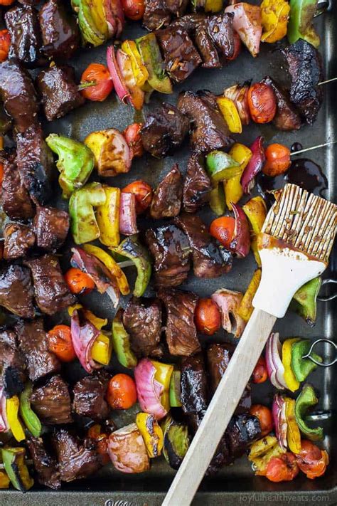Grilled Balsamic Beef Kabobs Easy Steak Kabob Recipe For The Grill