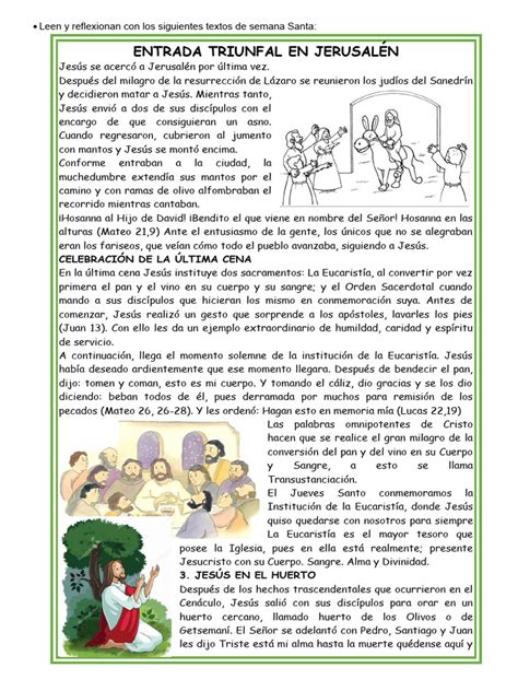 Ficha Semana Santa Pdf Pascua De Resurrección Jesús
