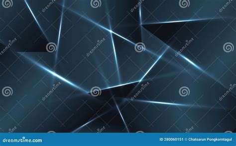 Abstract Blue Triangle Overlapping Layer With Lighting Effect On