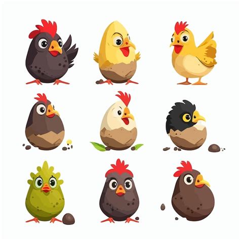 Pollito Eclosionando De Huevo Aislado En El Fondo Ilustración De Vector