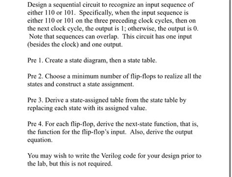 Solved Design A Sequential Circuit To Recognize An Input