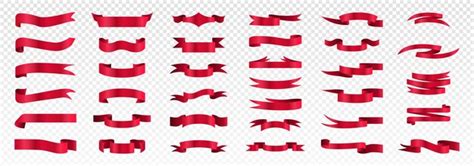 Collection Des Rubans Rouges Vecteur Premium