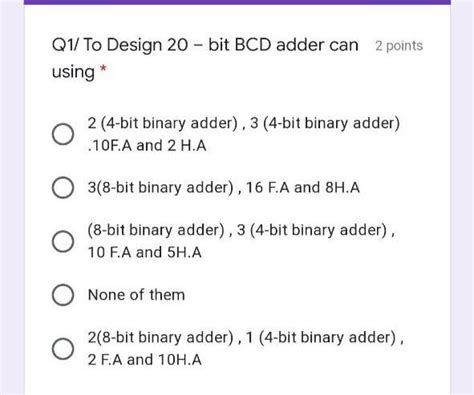 Solved Q To Design Bit BCD Adder Can Points Using Chegg Com