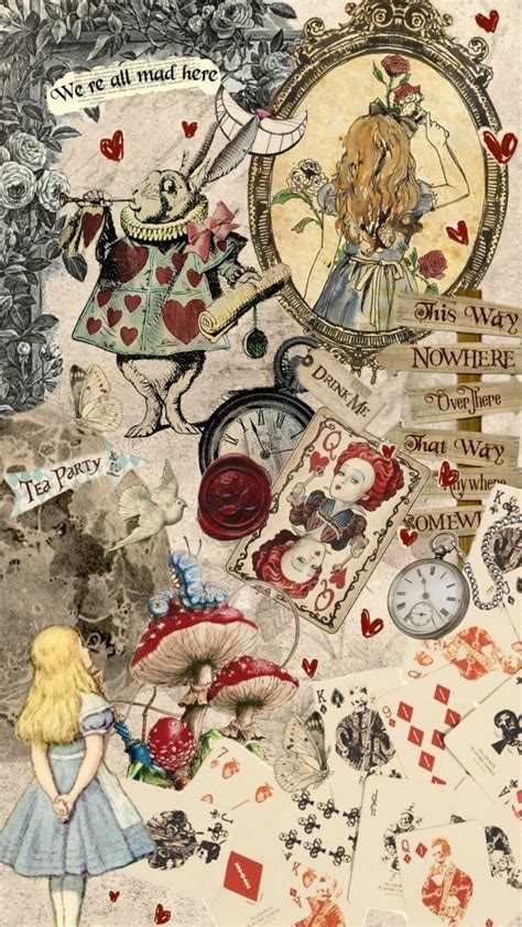 Alice In Wonderland Артбуки Художественные принты Стикер арт