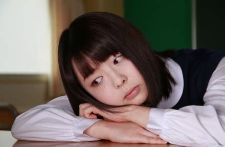 Adorable Japanese Coed Tomoyo Isumi Gets Naked In Socks Aboard Her Desk CoedCherry