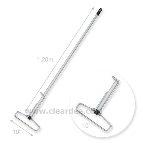 ด้ามไม้ม็อบถูพื้น หัวเหล็กหนีบ ขนาด 10 นิ้ว 1 2 เมตร Clear Dee
