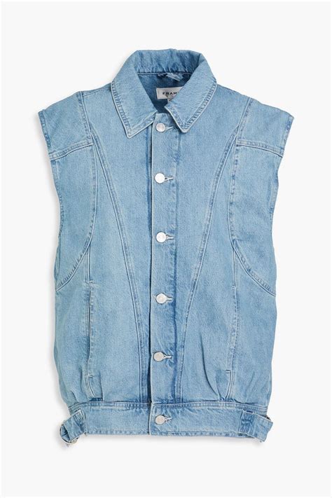 Frame Angular Denim Vest In Blue Endource