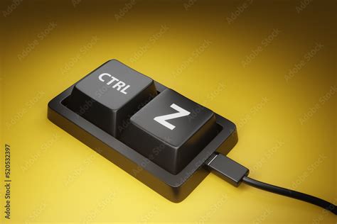 Customized Keyboard Showing Only Ctrl And Z Keys On Yellow Background Illustration Of The