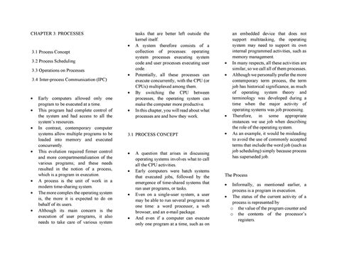 Notes To Chapter 3 Process Concept CHAPTER 3 PROCESSES 3 Process