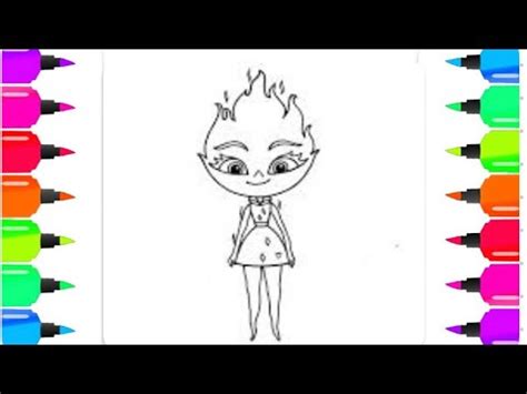 How To Draw Ember From Elemental Step By Step Painting And Coloring