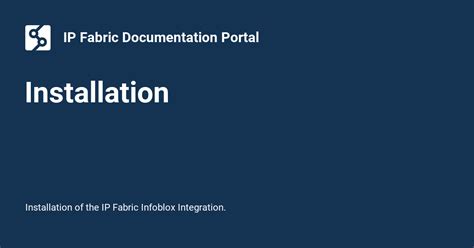 Installation Ip Fabric Documentation Portal