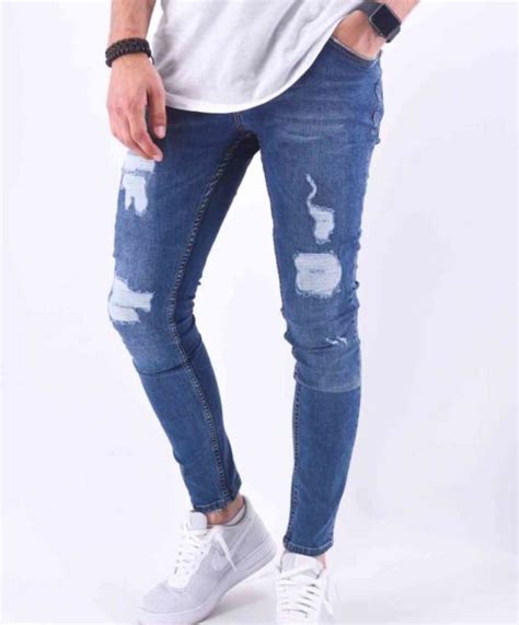 Jean Skinny Noir Homme Mode Urbaine Pas Cher