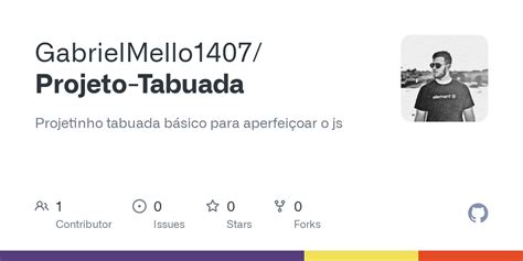 GitHub GabrielMello1407 Projeto Tabuada Projetinho tabuada básico