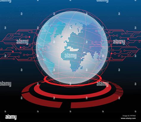 World Map Cyber Attack By Hacker Circuit Concept Background Vector Illustration Eps10 Stock