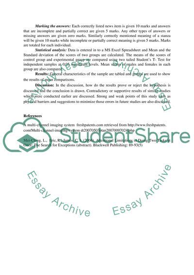 Dual Task Experiment Proposal Essay Example Topics And Well Written