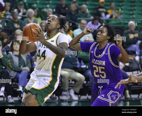 Baylor Forward Dreuna Edwards Scores Past Alcorn State Forward Tyginae Wright In The First Half