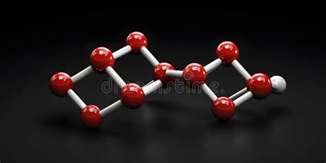 Molecular Structure Model With Red And White Spheres Stock Illustration Illustration Of White