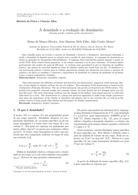 Pdf Density And The Evolution Of The Densitometer