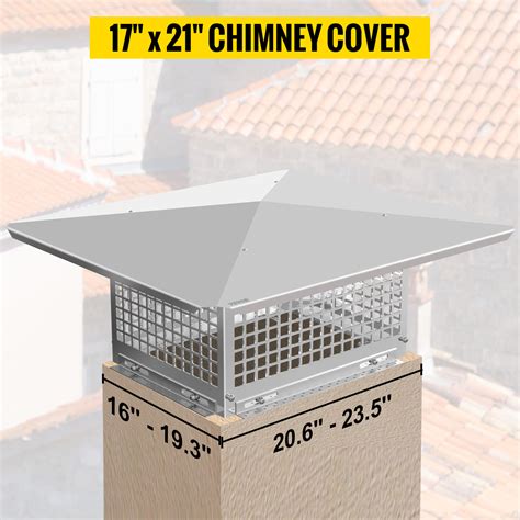 VEVOR Chimney Cap 17 X 21 Flue Caps 304 Stainless Steel Fireplace