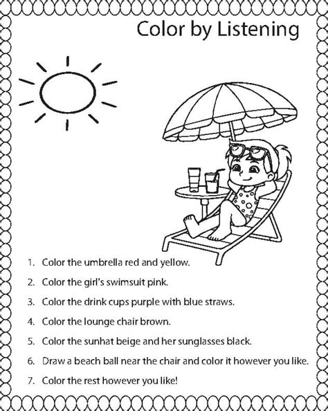 Relaxing At The Beach Listening And Reading Worksheet By Always Educate