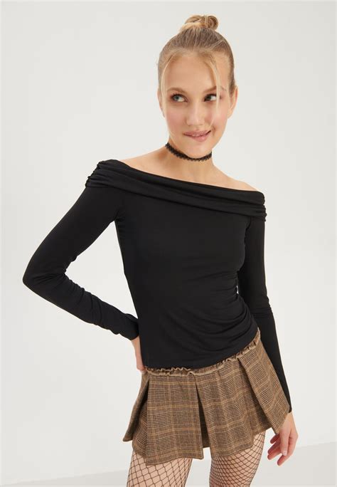 Evenandodd Langærmet T Shirt Blacksort Zalandodk