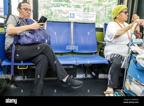 Miami Beach Floridamiami Dade Metrobus Bus Public Transportation