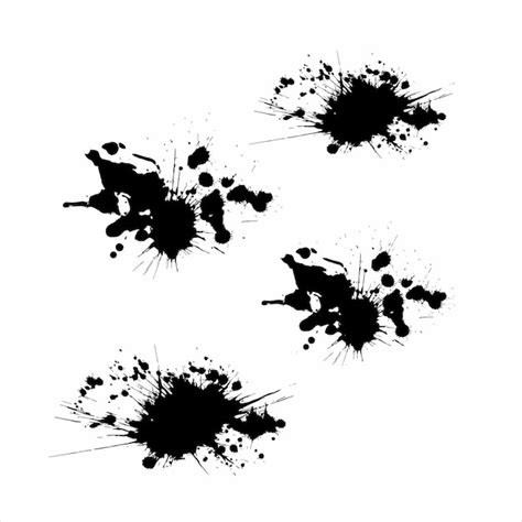 Bercak 고양이 브러시 페인트 반점 프리미엄 벡터