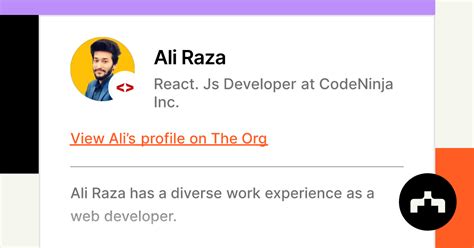 Ali Raza React Js Developer At Codeninja Inc The Org