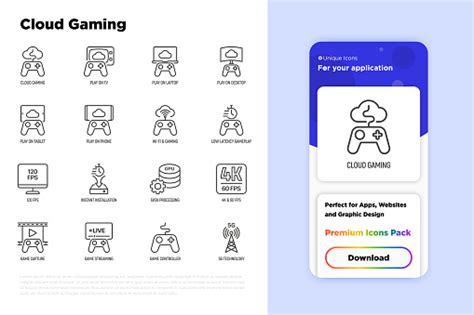 클라우드 게임 얇은 라인 아이콘 설정 노트북에서 재생 120 Fps 낮은 대기 시간 게임 플레이 게임 패드 Wifi 인스턴트 설치 라이브 스트리밍 게임 컨트롤러 5g 기술